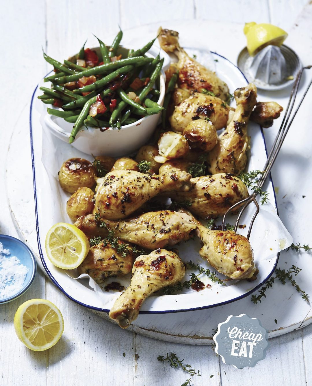 Crisp-skinned chicken with tomato-braised beans – Food & Home Magazine